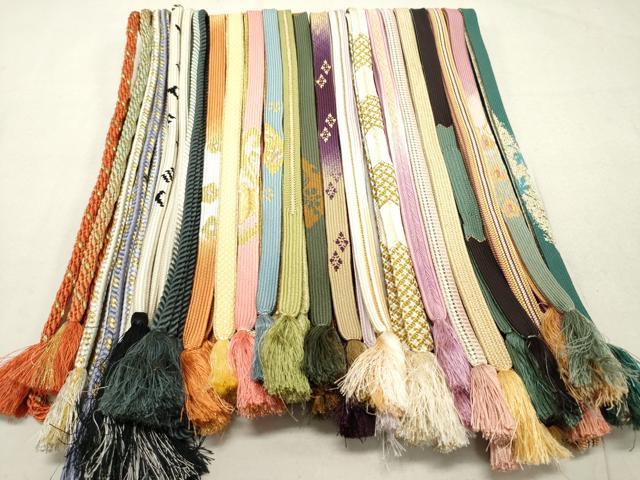 平和屋着物●和装小物　帯締め20本　高麗組　角八つ組　観世組　金銀糸　逸品　DAAP5108by