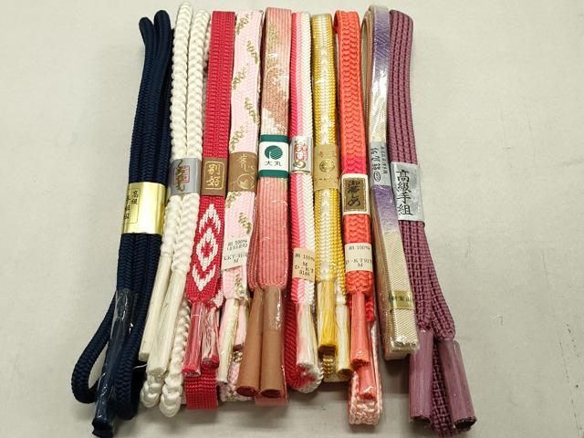 平和屋着物●和装小物　帯締め10本　佐賀錦　手組紐　金糸　大丸扱い　逸品　未使用　DAAP5117by