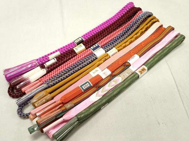 平和屋着物●和装小物　帯締め10本　笹浪組　高麗組　くみひも　金糸　逸品　未使用　DAAP5120by