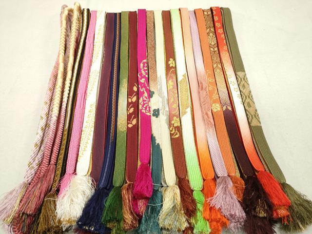 平和屋着物●和装小物　帯締め20本　高麗組　笹浪組　金糸　逸品　DAAP5127by