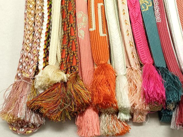 平和屋着物○和装小物 帯締め20本 高麗組 笹浪組 亀甲組