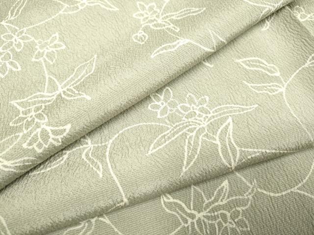 平和屋着物▽上質な小紋　単衣　草花文　正絹　逸品　DAAP7428du