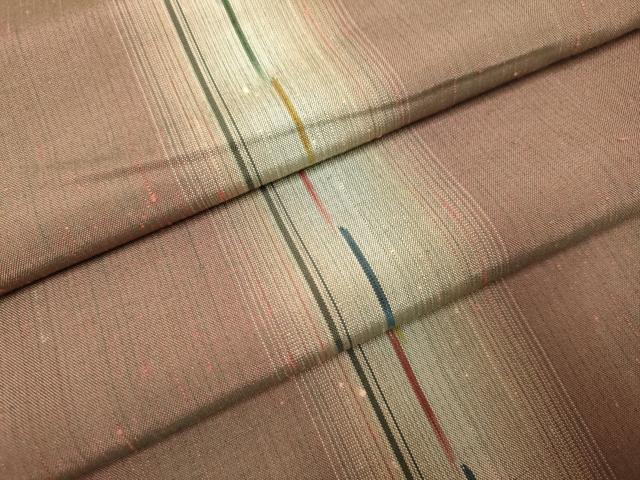 平和屋着物▽上質な紬　単衣　間道　正絹　逸品　DAAP7452du