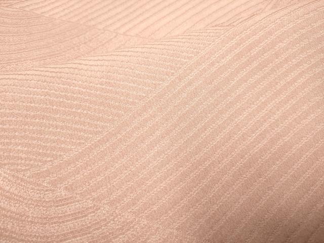 平和屋着物▽上質な色無地 単衣 立波地紋 水柿色 正絹 逸品