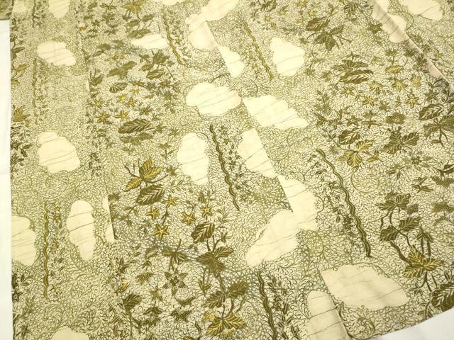 平和屋着物▽上質な紬 単衣 洋花文 正絹 逸品 DAAP7513du 2025