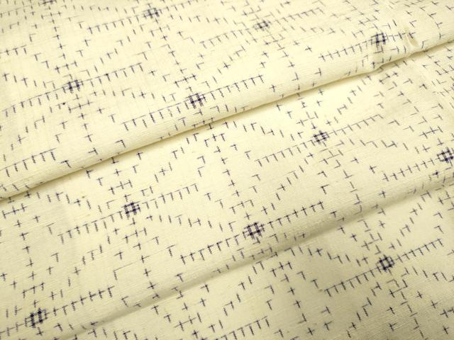 平和屋着物▽上質な紬　単衣　麻の葉文様　正絹　逸品　DAAP7516du