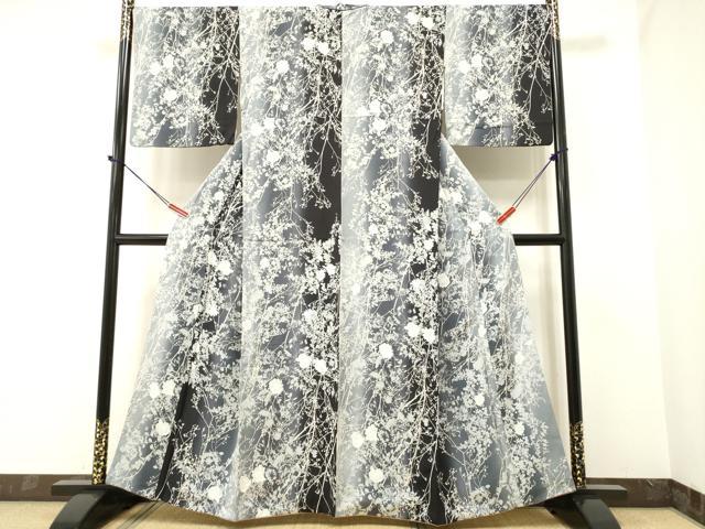 平和屋着物●上質な小紋　草花文　暈し染め　正絹　逸品　DAAP7839yyy