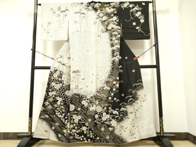 平和屋着物●訪問着　吉祥草花文　暈し染め　金彩　正絹　逸品　DAAP7848yyy