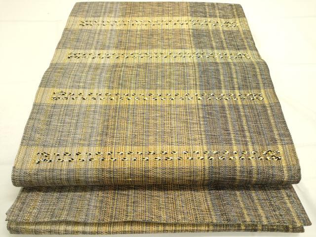 平和屋着物●太鼓柄袋帯　横段文　金糸　正絹　逸品　DAAQ2356fe