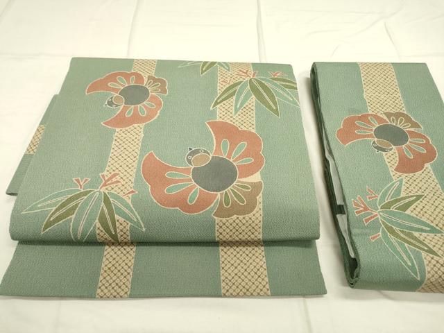 平和屋着物●つけ帯　ふくら雀　鬼しぼ縮緬　正絹　逸品　DAAQ2386fe