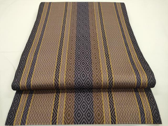 平和屋着物●ひなや工房　くむ・あむ・おる　伊豆蔵明彦　全通柄袋帯　菱間道　正絹　逸品　DAAQ2479fe