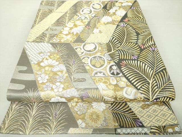 平和屋着物●六通柄袋帯　鳳舞　金銀糸　正絹　逸品　DAAQ2832ps