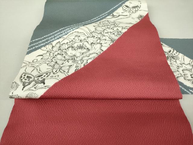 平和屋着物●西洞院辻が花　大脇一心　九寸名古屋帯　絞り　舞蝶花文　正絹　逸品　DAAQ2841ps