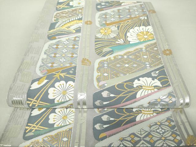 平和屋着物●六通柄袋帯　紹巴織　洛風　金銀糸　正絹　逸品　DAAQ2847ps