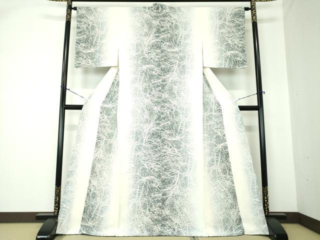 平和屋着物●上質な小紋　木立　暈し染め　正絹　逸品　DAAQ2914ps