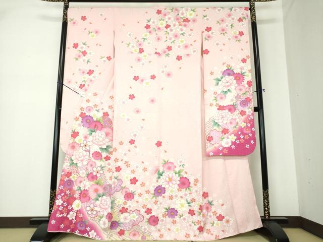 平和屋着物□豪華振袖 駒刺繍 舞花文 暈し染め 正絹 逸品 CAAS3714fb