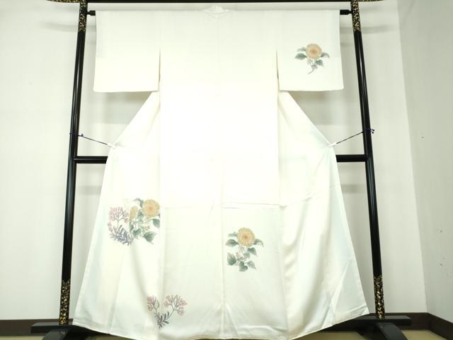 平和屋着物●訪問着　手描き　草花文　ひまわり　正絹　逸品　未使用　DAAQ2944ps