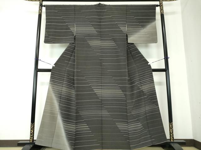 平和屋着物●訪問着　横段文　暈し染め　正絹　逸品　DAAQ2948ps