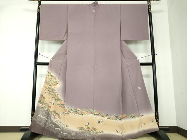 平和屋着物●豪華色留袖　作家物　水辺人物風景　暈し染め　金彩　正絹　逸品　未使用　DAAQ2952ps