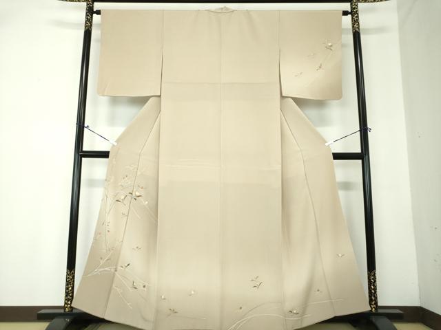 平和屋着物●訪問着　刺繍　草花文　暈し染め　金彩　正絹　逸品　DAAQ2962ps