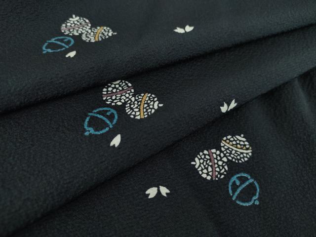 平和屋着物●上質な小紋　舞桜　鈴　正絹　逸品　DAAQ2967ps