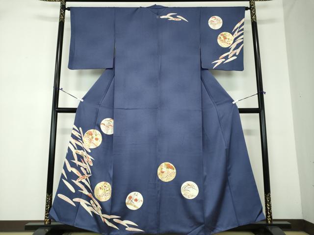 平和屋着物●訪問着　駒刺繍　吉祥花丸文　金彩　ゑり善扱い　正絹　逸品　DAAQ2975ps