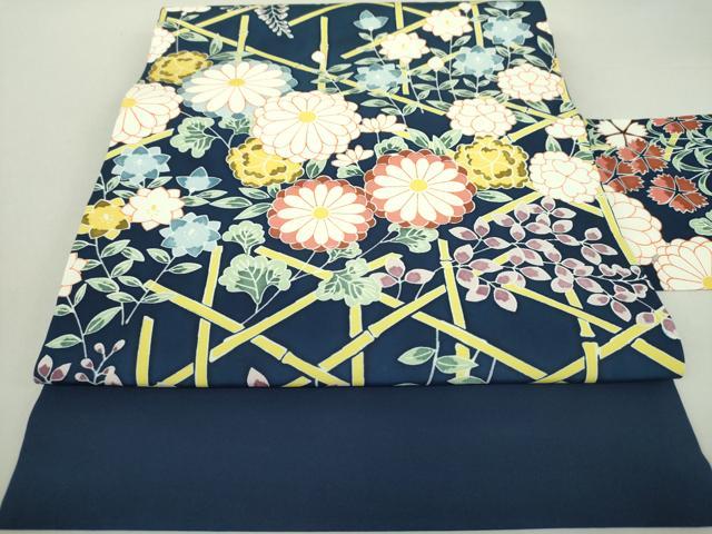 平和屋着物●塩瀬　全通柄九寸名古屋帯　草花文　正絹　逸品　未使用　DAAQ3011ps