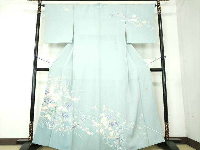 平和屋着物●訪問着　友禅　作家物　草花文　暈し染め　正絹　逸品　DAAQ3077ps