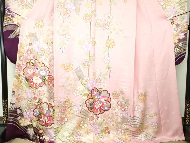 平和屋着物○豪華振袖 舞桜 花手毬 暈し染め 金彩 正絹 逸品