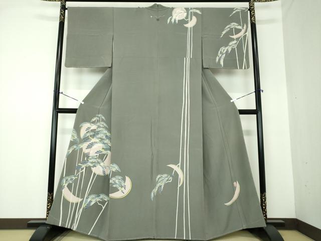 平和屋着物●本加賀友禅作家　中正享子　訪問着　三日月　枝花文　正絹　逸品　未使用　DAAQ3142ps