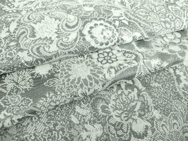 平和屋着物●上質な紬お召　天目織　道長花文 　正絹　逸品　未使用　DAAQ3153ps