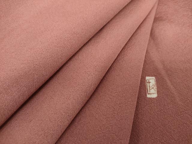 平和屋着物●加賀友禅の巨匠　初代　由水十久監修　色無地　宗伝唐茶色　正絹　逸品　DAAQ3174ps