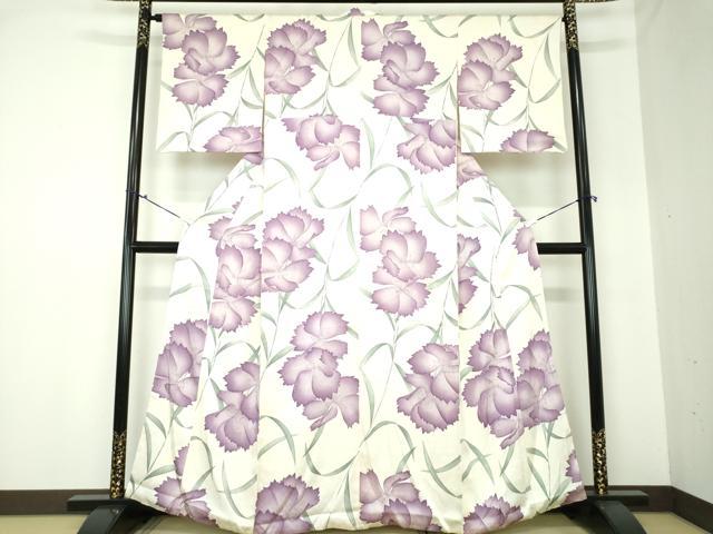 平和屋着物●上質な小紋　草花文　金彩　大丸扱い　正絹　逸品　DAAQ3180ps