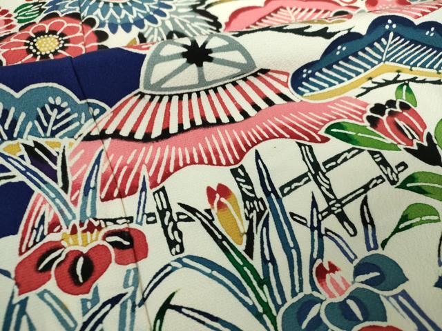 平和屋着物○豪華振袖 型染 流水風景花文 正絹 逸品 DAAQ3196ps