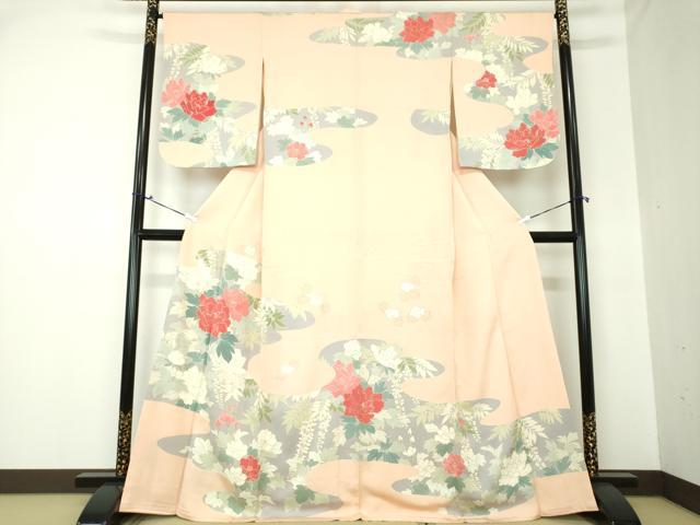 平和屋着物●訪問着　草花文　金彩　正絹　逸品　DAAQ3208ps