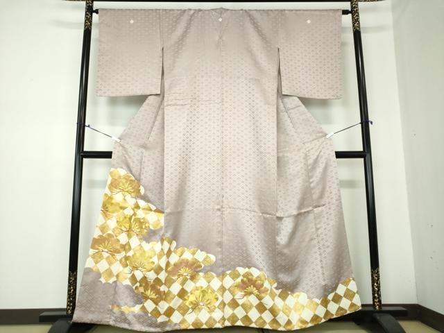 平和屋着物●豪華色留袖　駒刺繍　雲取り松文　金彩　正絹　逸品　DAAQ3228ps
