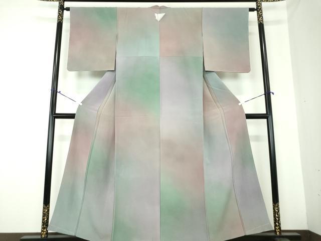 平和屋着物●上質な小紋　霞文　暈し染め　正絹　逸品　未使用　DAAQ3233ps