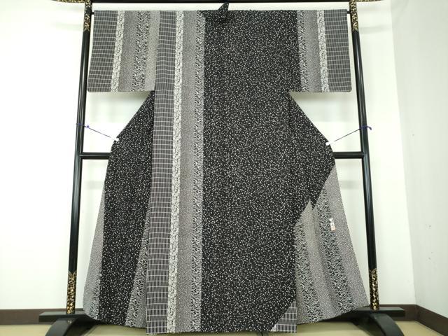 平和屋着物●山下晴三 京友禅競技大会受賞　訪問着　花間道　黒地　正絹　逸品　DAAQ3235ps