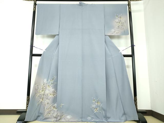 平和屋着物●訪問着　手描き　笹竹芒文　暈し染め　金彩　正絹　逸品　未使用　DAAQ3248ps