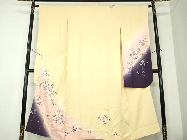 平和屋着物●豪華振袖　駒刺繍　舞桜　暈し染め　金糸　鈴乃屋扱い　正絹　逸品　DAAQ3256ps