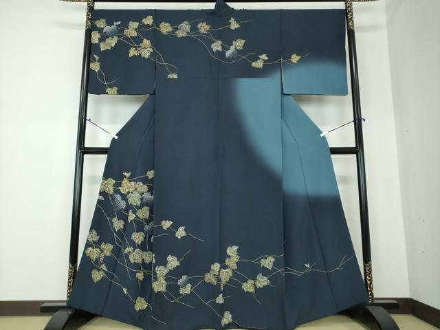 平和屋着物●訪問着　葡萄蔦の葉文　暈し染め　正絹　逸品　DAAQ3290ps