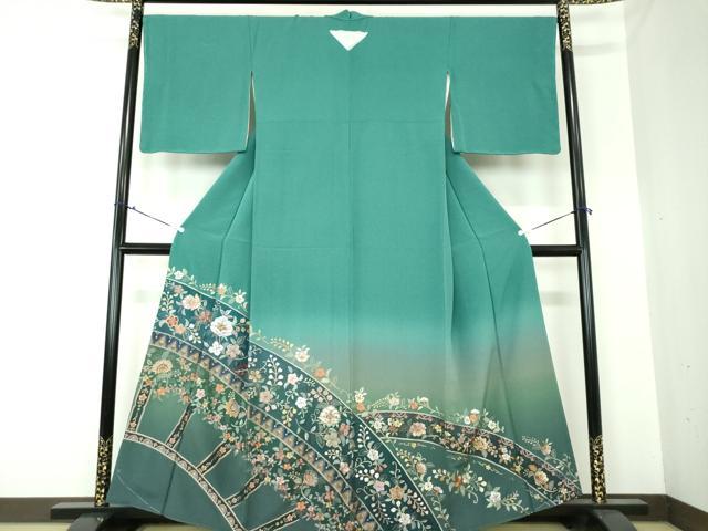 平和屋着物●中国三大刺繍　スワトウ刺繍　汕頭刺繍　総刺繍　色留袖　更紗花文　暈し染　金糸　ますいわ屋扱い　逸品　未使用　DAAQ3313ps