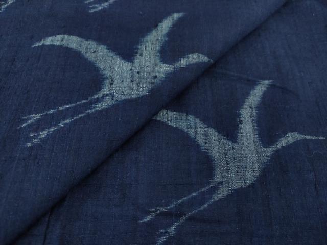 平和屋着物●上質な紬　群れ鶴　正絹　逸品　DAAQ3319ps