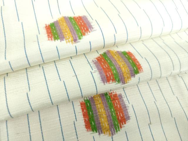 平和屋着物●上質な紬　亀甲変わり縞　正絹　逸品　DAAQ3324ps