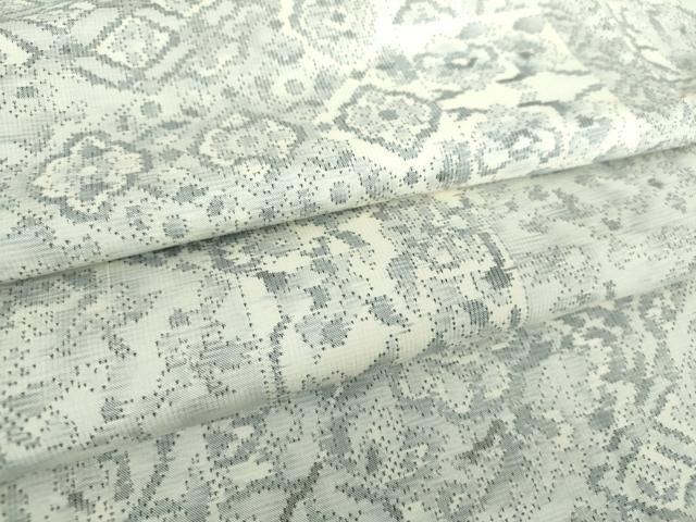 平和屋着物●本場大島紬　白大島　総絣　草花文　正絹　逸品　DAAQ3357ps