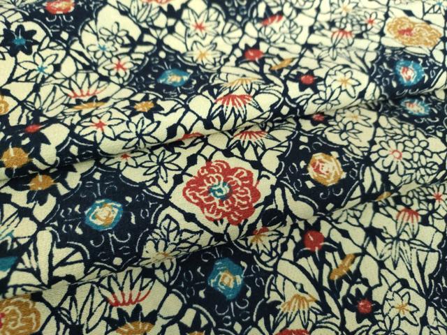 平和屋着物●上質な小紋　型染　花菱文　正絹　逸品　DAAQ3377ps