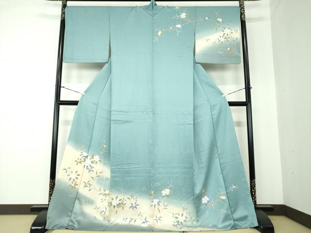 平和屋着物●訪問着　枝花文　暈し染め　正絹　逸品　DAAQ3380ps