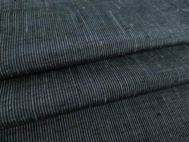 平和屋着物●結城紬　縞　正絹　逸品　DAAQ3385ps