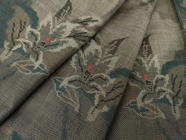 平和屋着物●本場大島紬　9マルキ　草花文　正絹　逸品　DAAQ3392ps