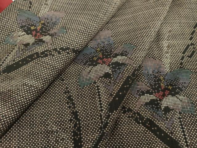 平和屋着物●本場大島紬　7マルキ　草花文　正絹　逸品　DAAQ3400ps